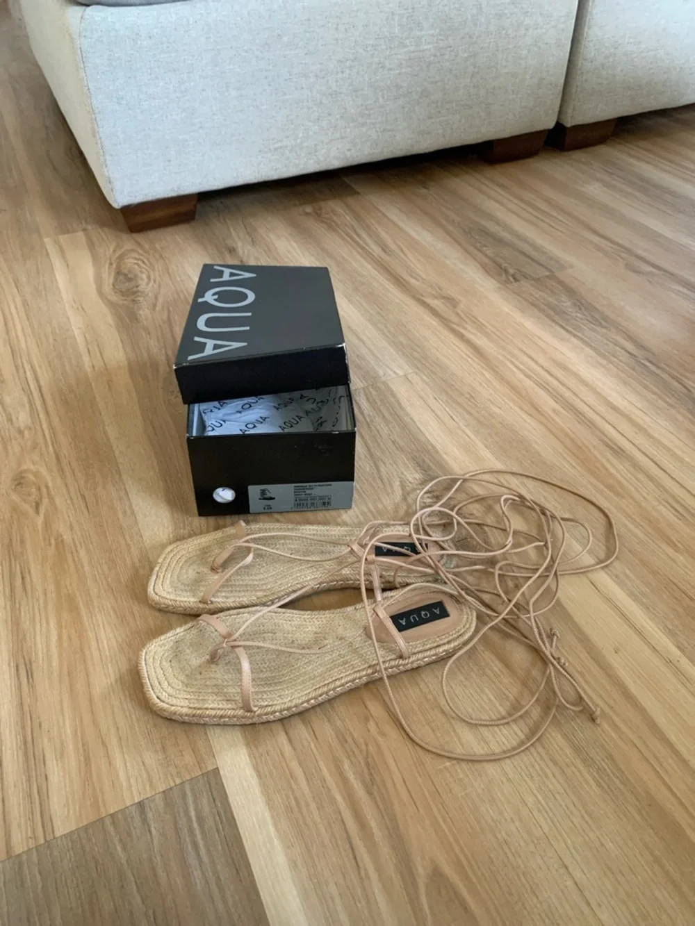 Aqua | Shoes | Aqua Natural Laceup Espadrille Sandals | Poshmark